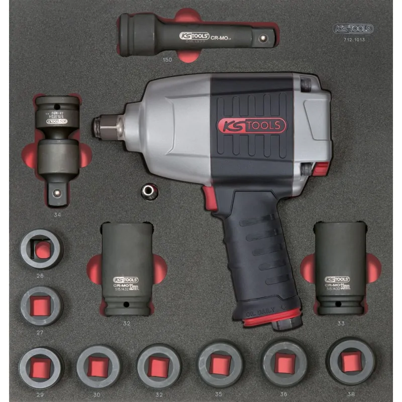 Module de douilles et clé à chocs pneumatique 3/4'', 13 pièces KS TOOLS 712.1013