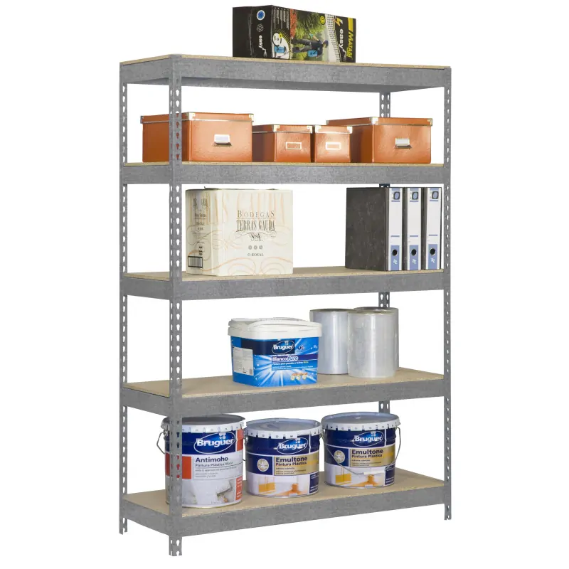 Etagère métallique 5 niveaux - 2000x1200x600 - 300kg - BRICOFORTE CHIPBOARD BF-1206-5 ...