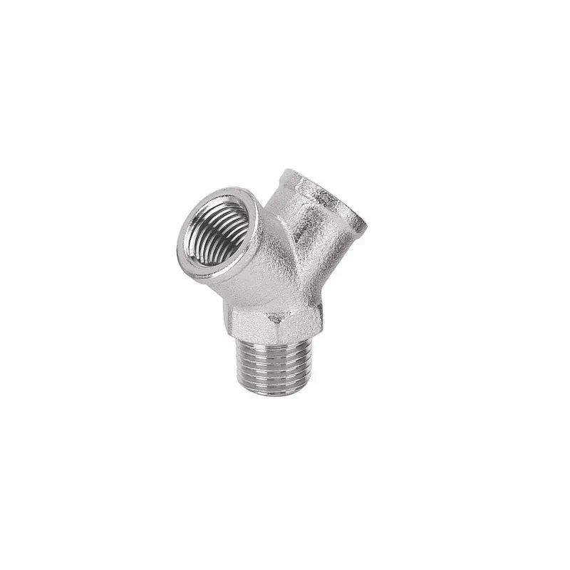 Raccord pneumatique en Y mâle conique au centre / femelle cylindrique x2 - PREVOST Y18M