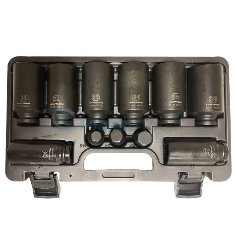 Coffret de douilles à chocs spécial cardan 1/2", 11 pièces - KRAFTWERK 11 pièces 381905