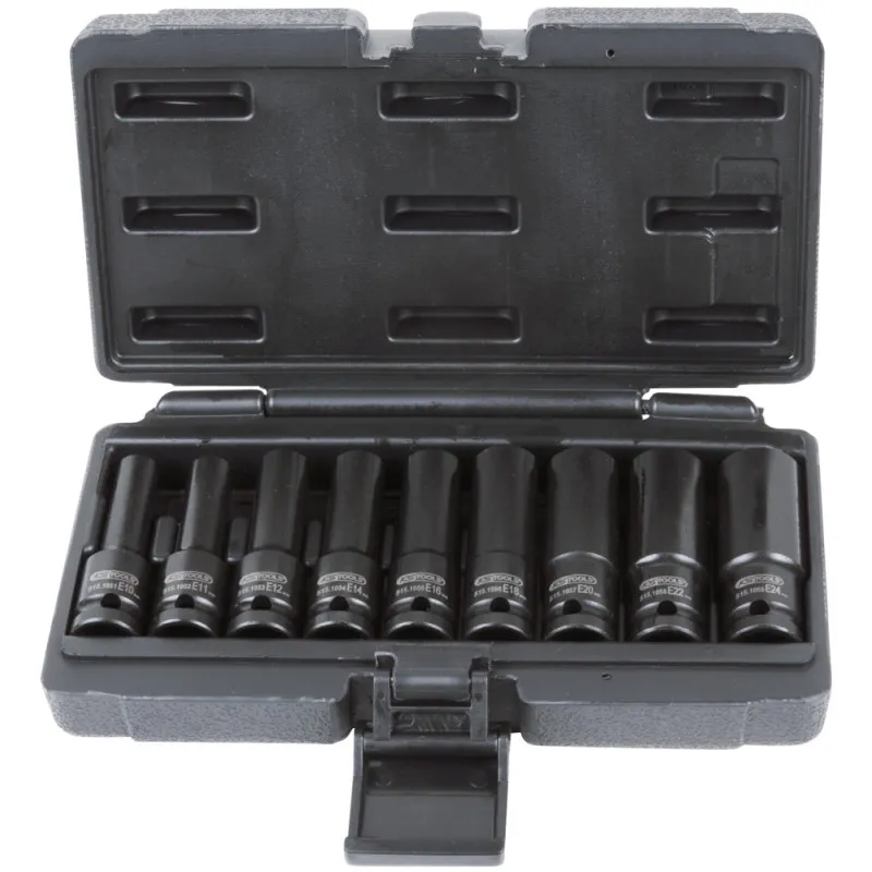 Coffret de 9 douilles longues à chocs TORX 1/2’’ KS TOOLS 515.1050
