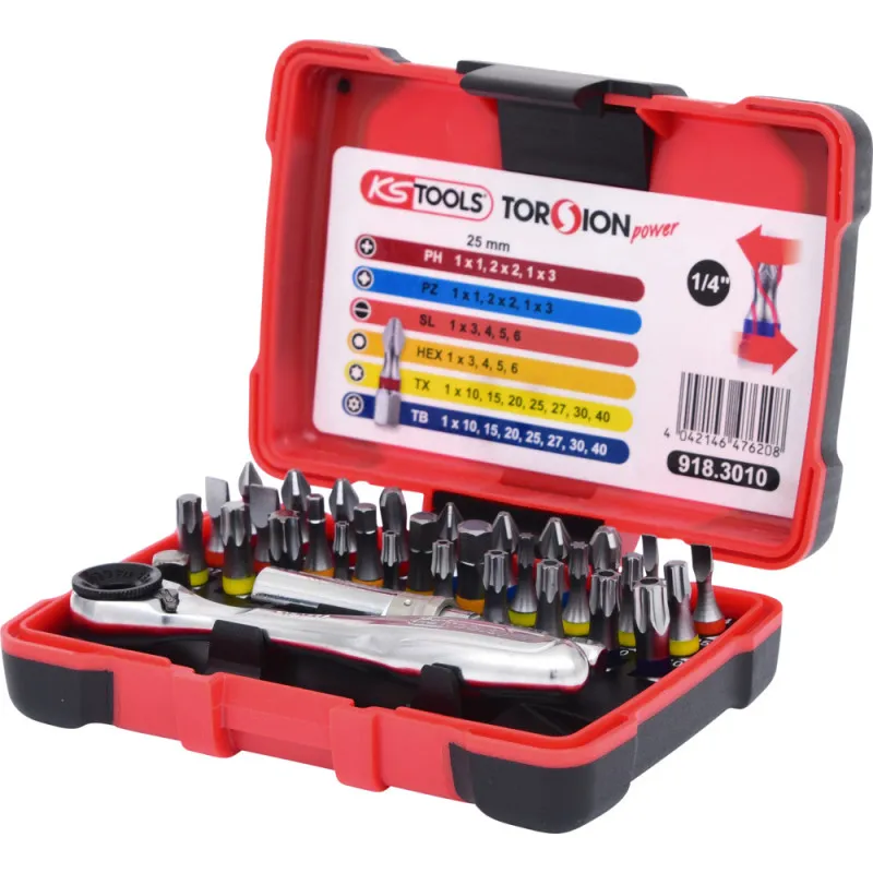 Coffret d'embouts de vissage code couleur 33 pièces KS TOOLS 918.3010