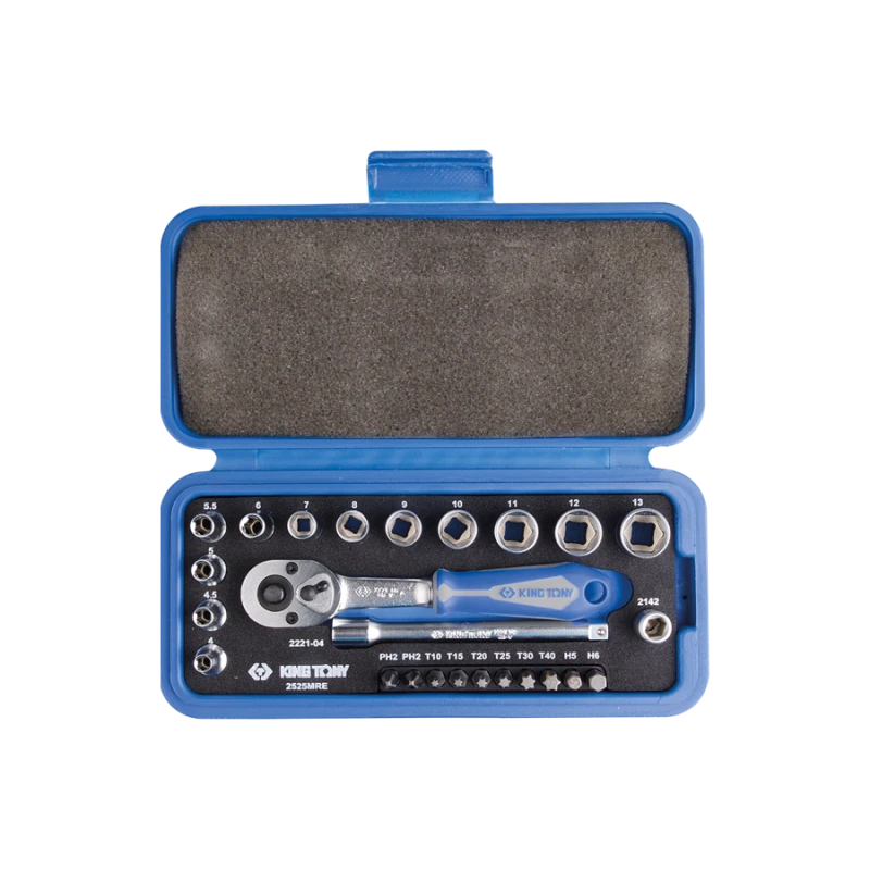 Coffret Cliquet 1/4" Douilles Embouts King Tony - 2525MRE