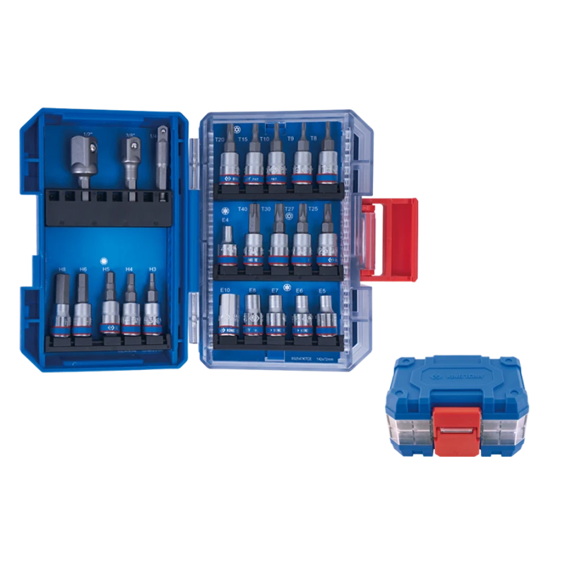 Coffret 1/4" Extra Compact Douilles Et Embouts 47 Pièces King Tony - 2547MREB